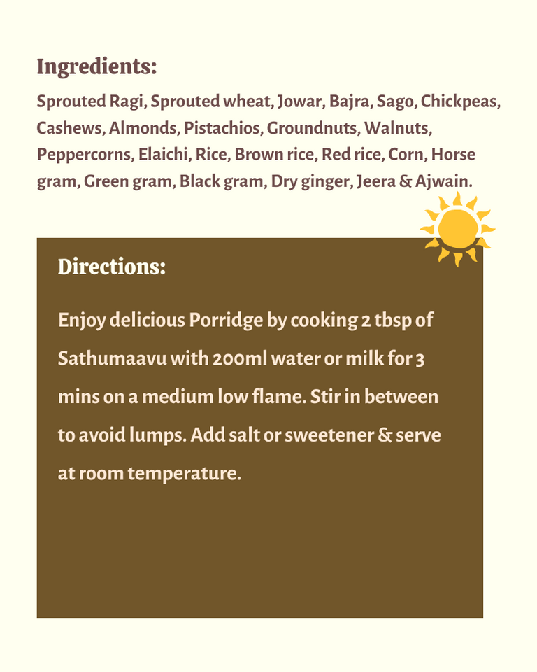 Sathu Maavu | Sprouted Porridge Mix – Nutreatlife